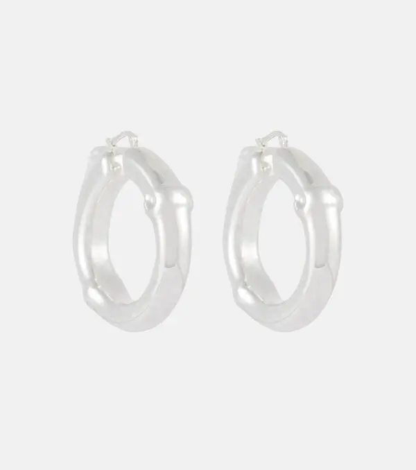 JIL SANDER Small Bamboo Hoop Earrings - Silver