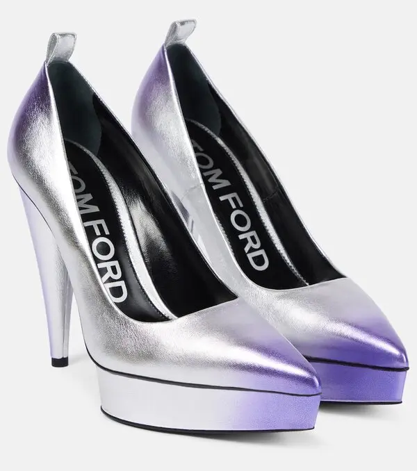 TOM FORD Metallic Leather Platform Pumps - Multicoloured