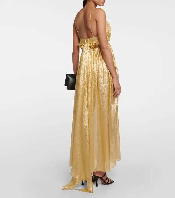 PETAR PETROV Allas Silk-blend Maxi Dress - Gold
