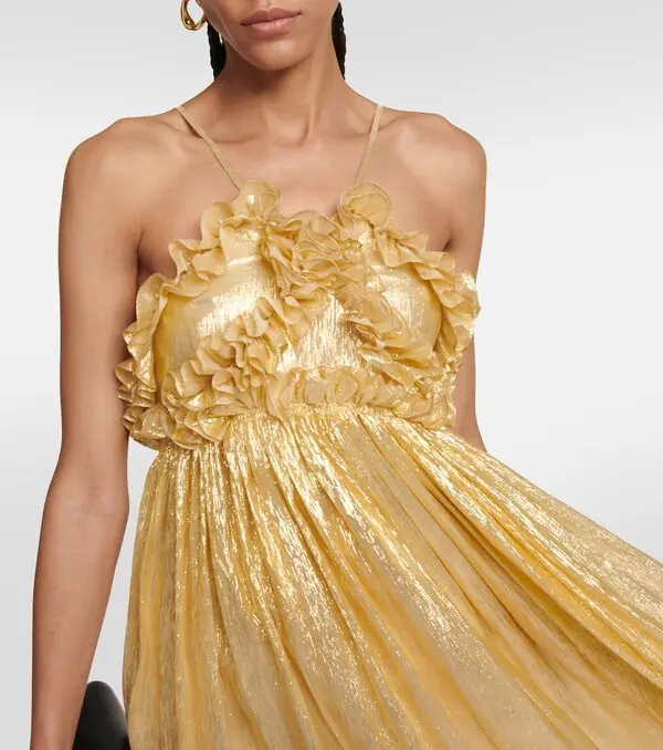 PETAR PETROV Allas Silk-blend Maxi Dress - Gold