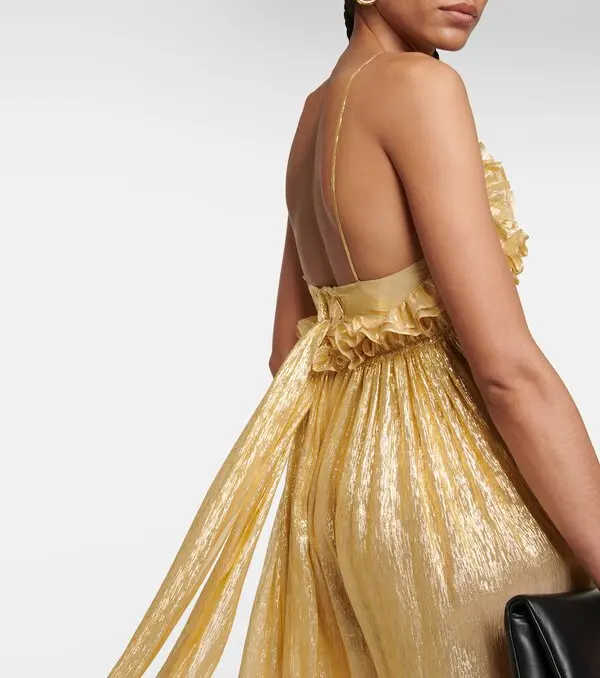 PETAR PETROV Allas Silk-blend Maxi Dress - Gold