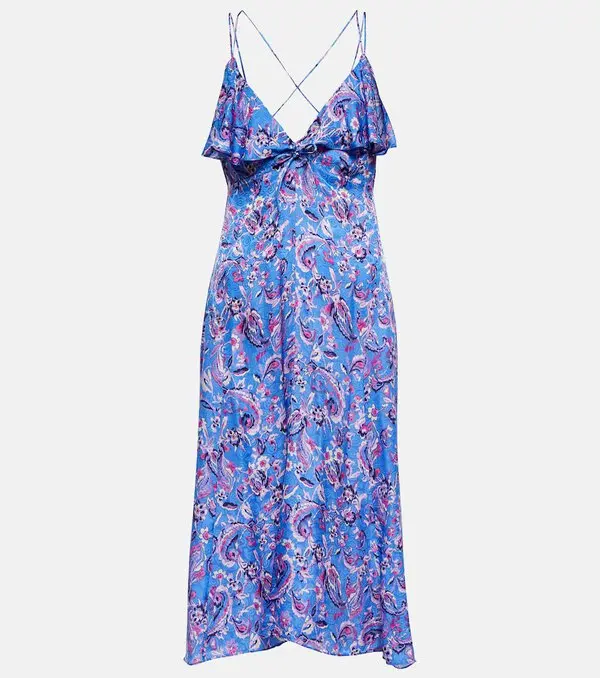 Isabel Marant Paysa Printed Silk-blend Midi Dress - Multicoloured