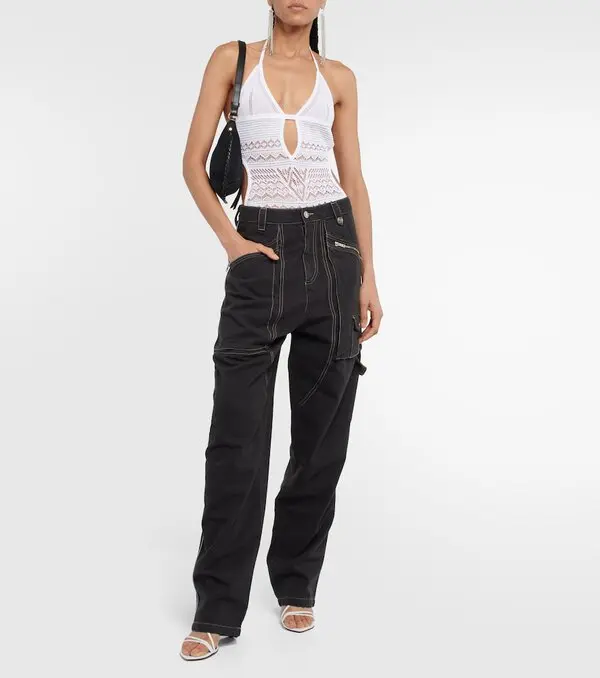 Isabel Marant Étoile Paciane Wide-leg Cargo Jeans - Black