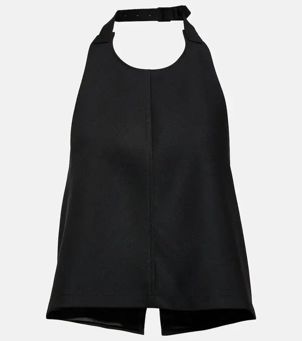 Wardrobe.NYC Wool Halter Top - Black