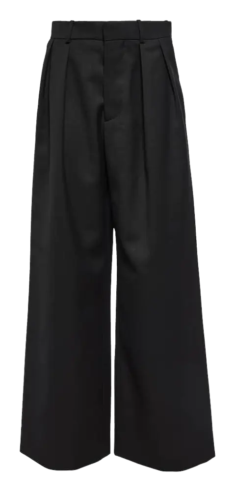 Wardrobe.NYC Pleated Wide-leg Wool Trousers - Black