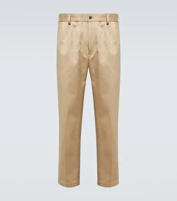 Junya Watanabe Cotton Gabardine Straight Trousers - Beige