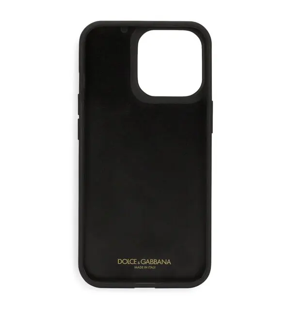 Dolce & Gabbana Calfskin Leopard Print Iphone 14 Pro Case