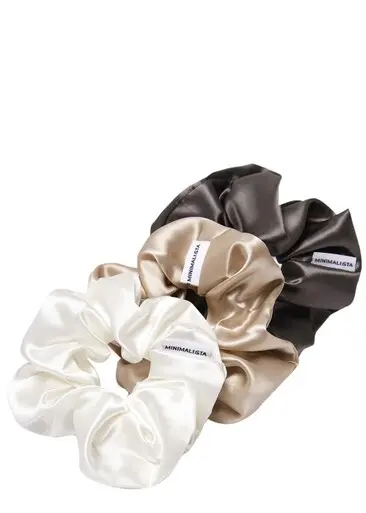 MINIMALISTA Hya Scrunchies - White/gold/brown