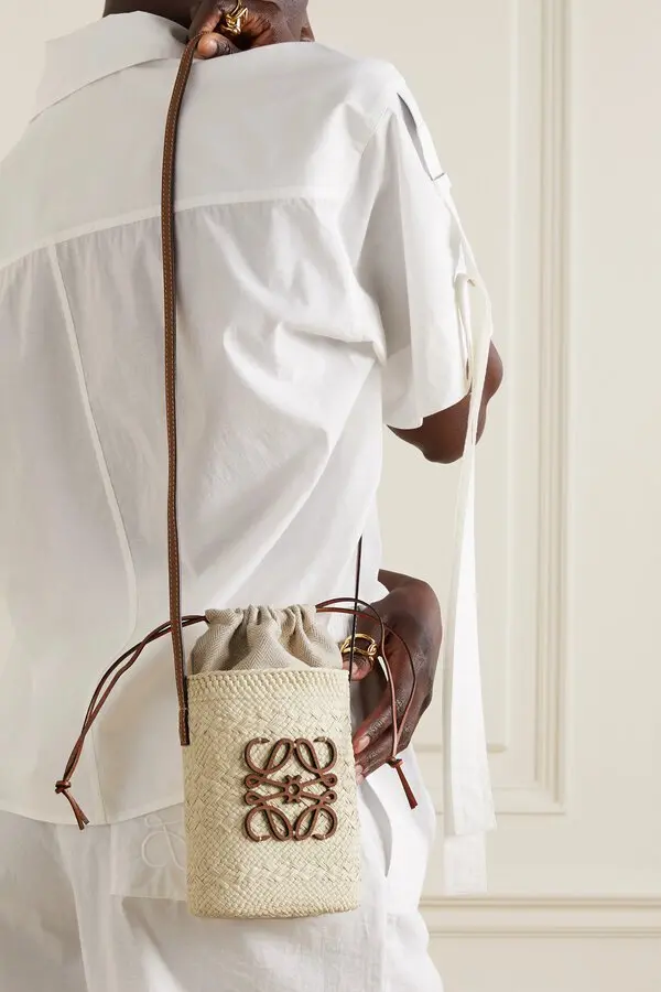 Loewe Paula'S Ibiza Square Pocket Raffia Bucket Bag - Brown