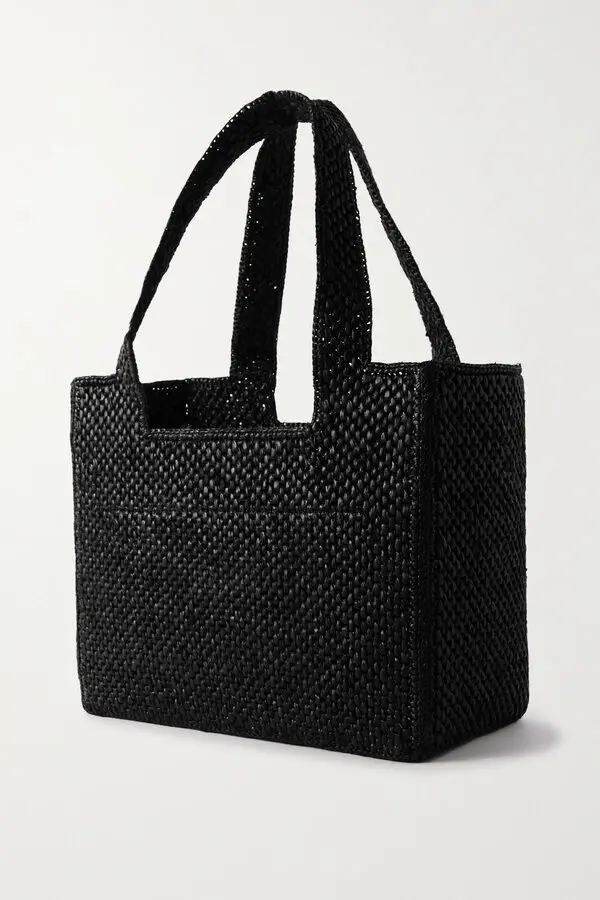 Loewe Raffia Tote - Black