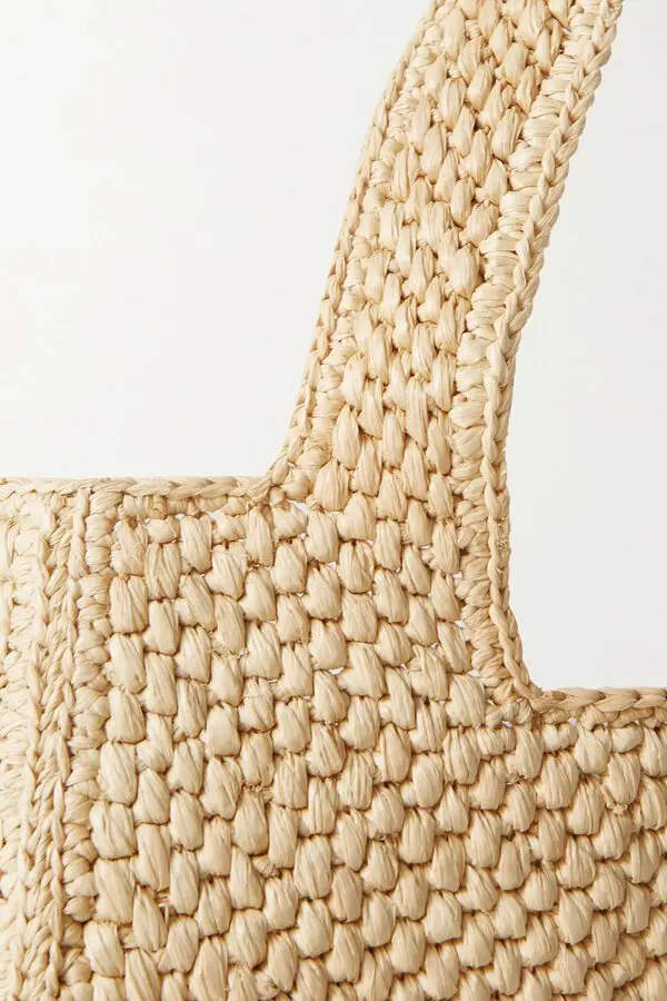 Loewe Embroidered Raffia Tote