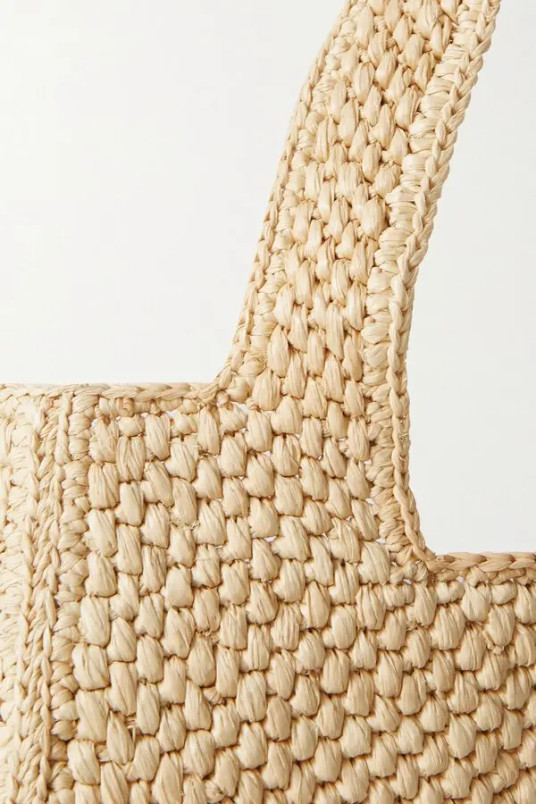 Loewe Embroidered Raffia Tote - Neutrals