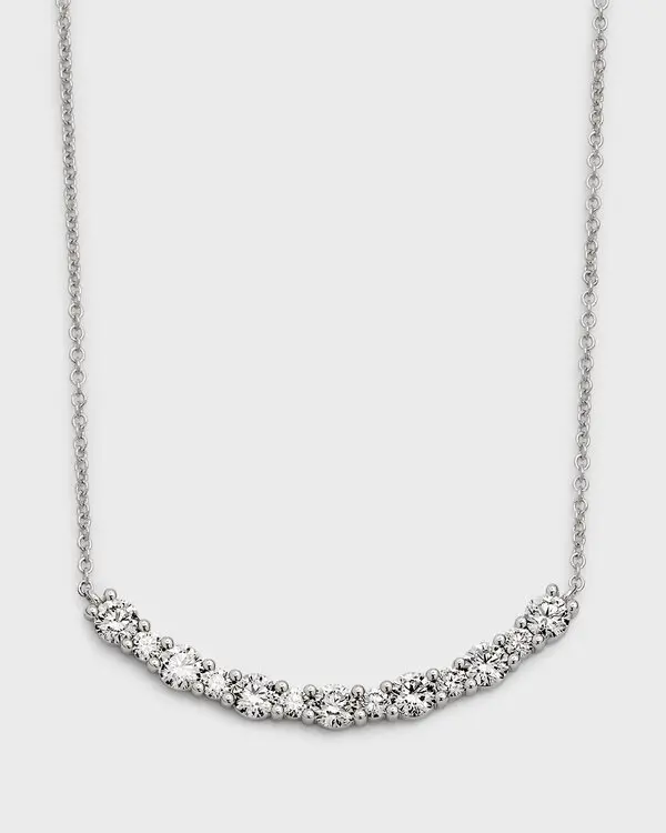 Neiman Marcus 18k Diamond Smiley Bar Necklace - Diamonds