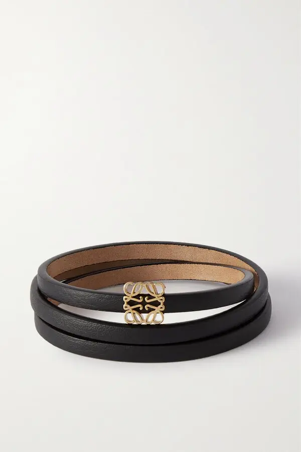 Loewe Leather Wrap Bracelet - Black