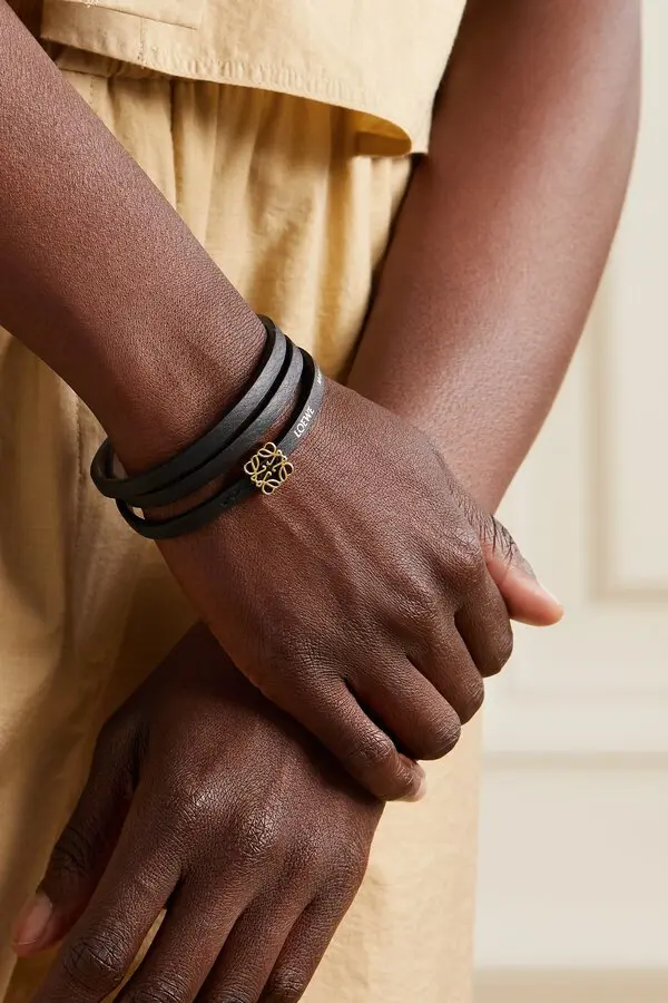 Loewe Leather Wrap Bracelet - Black