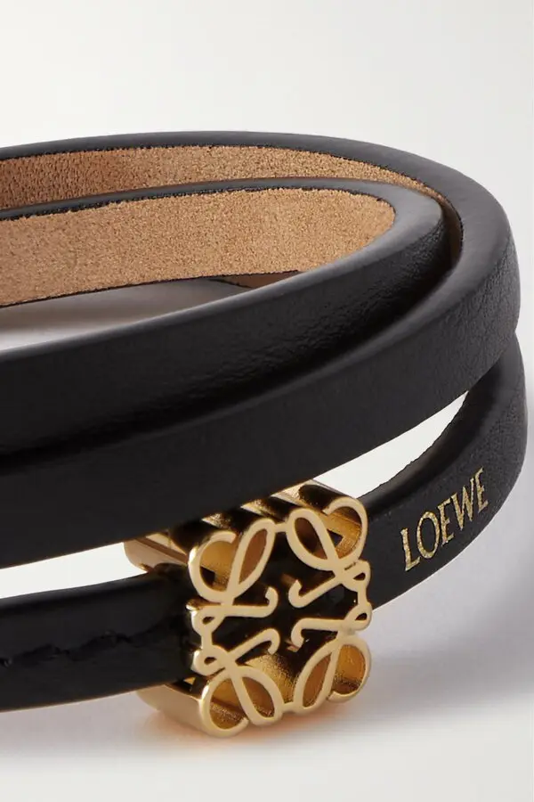 Loewe Leather Wrap Bracelet - Black
