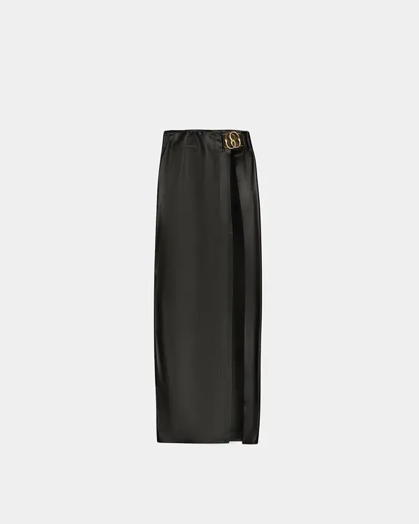 Bally Side Split Leather Skirt