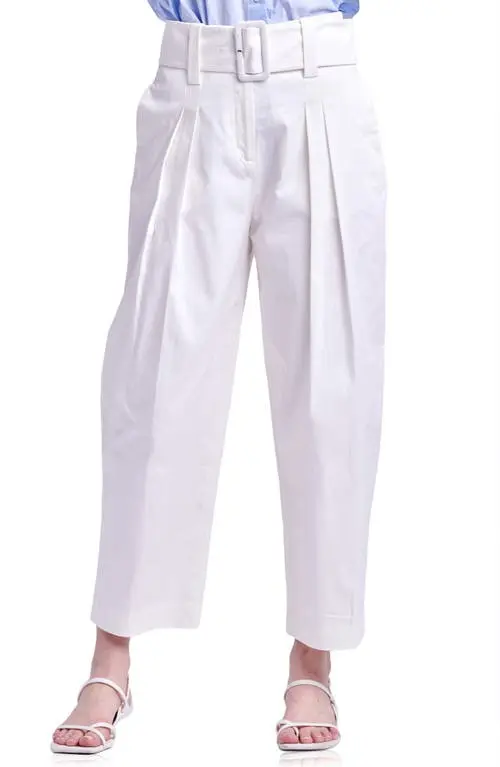 English Factory Belted Pleated Pants - White