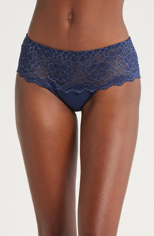 Simone Perele Caresse' Lace Boyshorts - Ink Blue