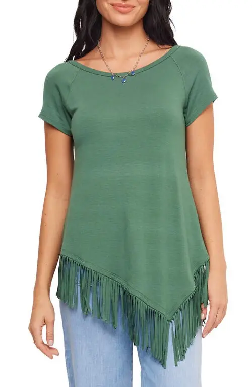 Karen Kane Angled Fringe Top - Jade