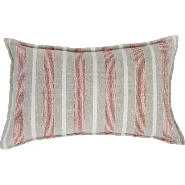 POM POM AT HOME Montecito Stripe Linen Accent Pillow - Terra Cotta/ Natural