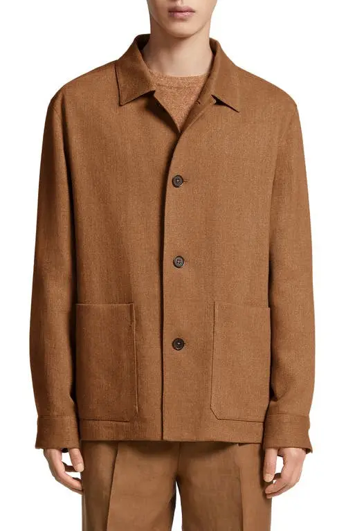 Zegna Silk & Linen Blend Chore Jacket