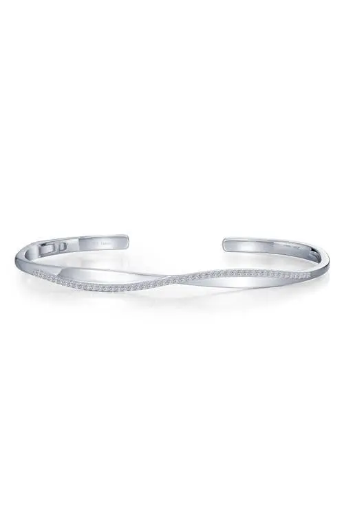 Lafonn Pavé Simulated Diamond Twisted Bangle Bracelet - White/silver