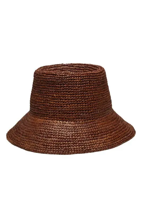 WYETH Tali Straw Bucket Hat - Chocolate