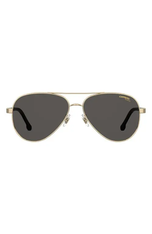Carrera Eyewear 58mm Aviator Sunglasses - Gold Black/ Gray Polar
