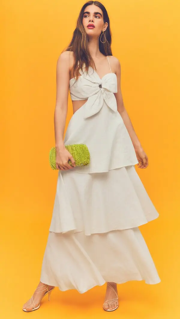 Farm Rio Off White Flower Maxi Dress In Off-White - 40% Off | Editorialist