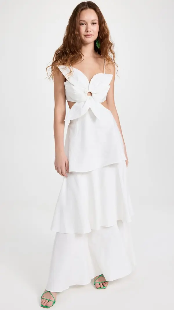 Farm Rio Off White Flower Maxi Dress In Off-White - 40% Off | Editorialist