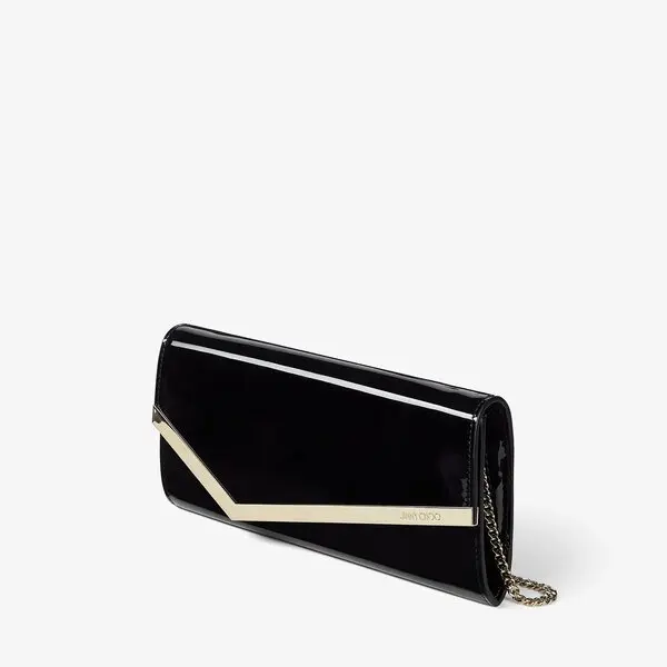 JIMMY CHOO Emmie Patent Leather Clutch - Black