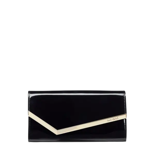 JIMMY CHOO Emmie Patent Leather Clutch - Black