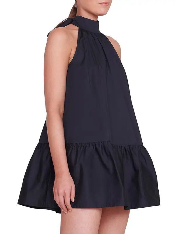 Staud Marlowe Halter Flounce Minidress