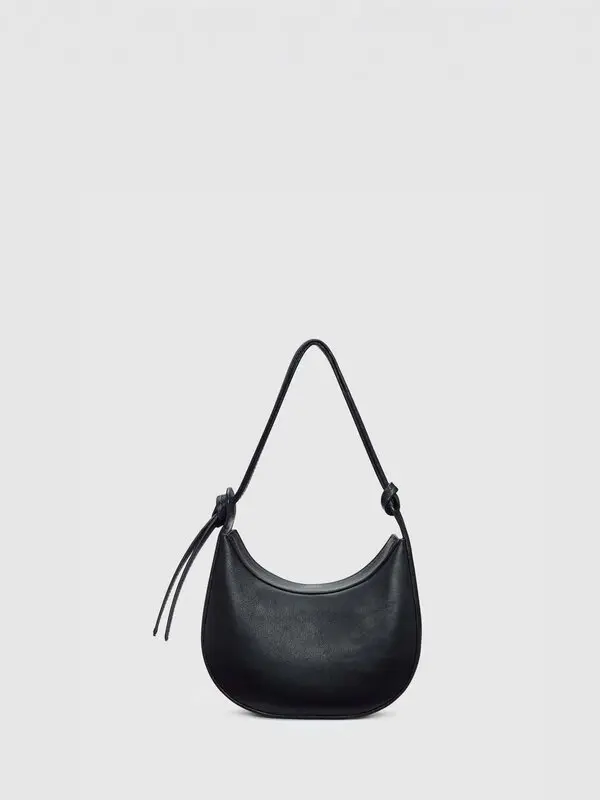 REFORMATION Mini Rosetta Leather Shoulder Bag - Black