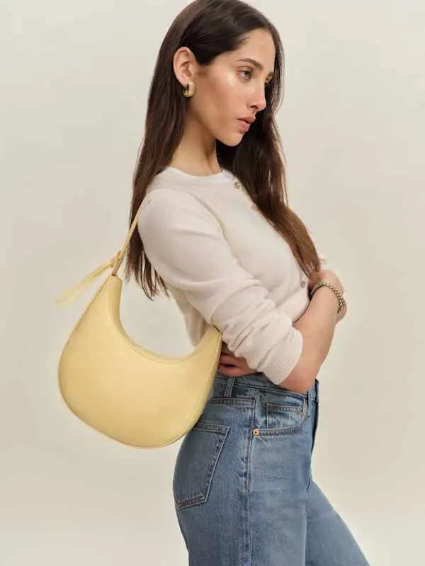 REFORMATION Medium Rosetta Shoulder Bag - Yellow
