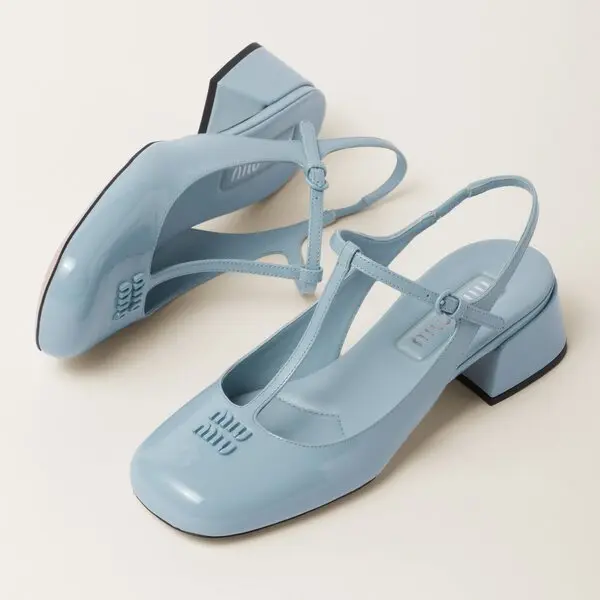 Miu Miu Patent Leather Slingback Pumps
