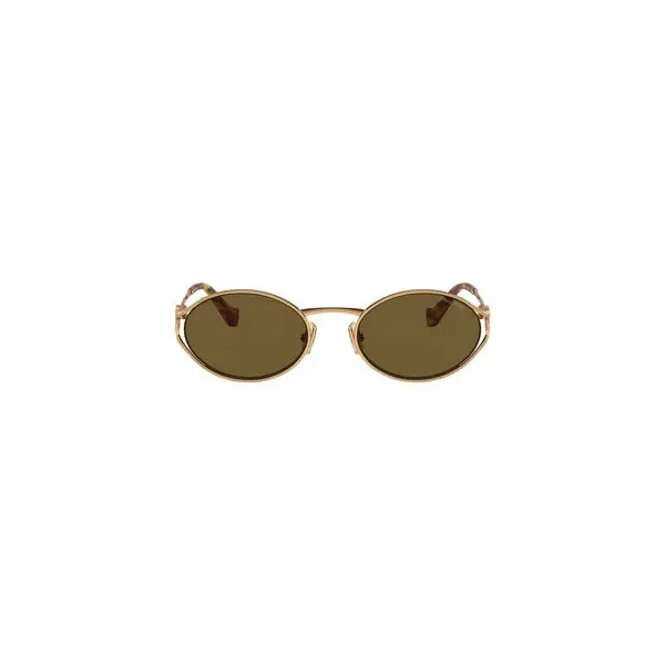 Miu Miu Logo Oval Sunglasses - Loden Lenses