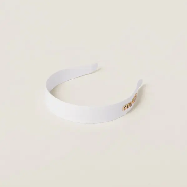 Miu Miu Plexiglas Headband - White/Black | Editorialist