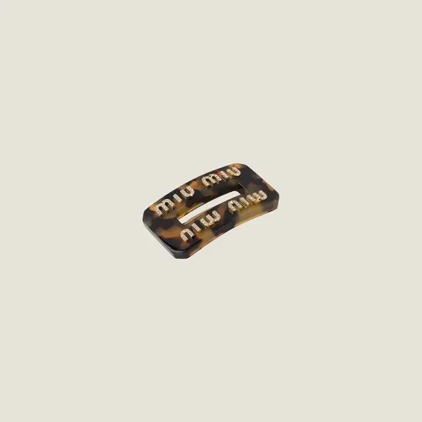 Miu Miu Rigid Plexiglas Hair Clip - Tortoiseshell | Editorialist display picture 2