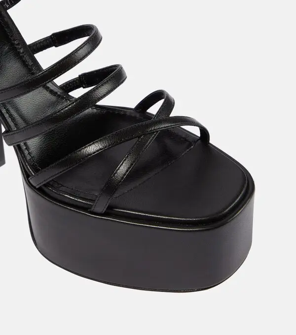 Paris Texas Evita Embellished Leather Platform Sandals - Black