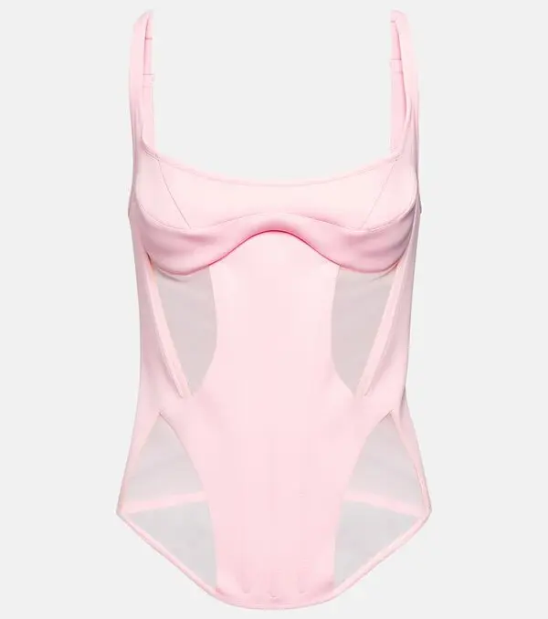MUGLER Paneled Bustier - Pink