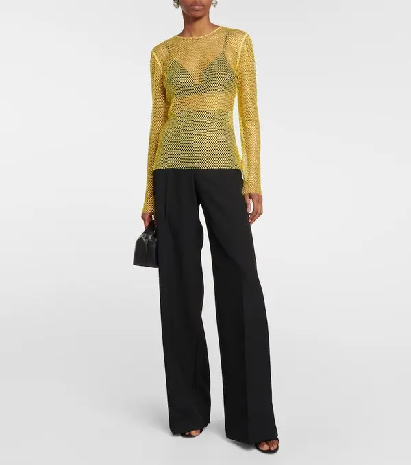 Giuseppe Di Morabito Crystal-embellished Mesh Top