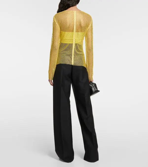 Giuseppe Di Morabito Crystal-embellished Mesh Top