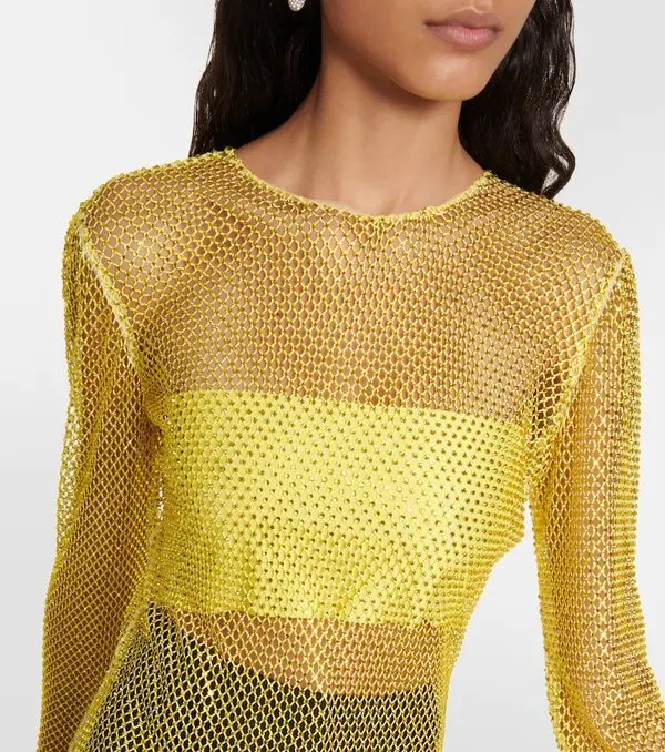 Giuseppe Di Morabito Crystal-embellished Mesh Top