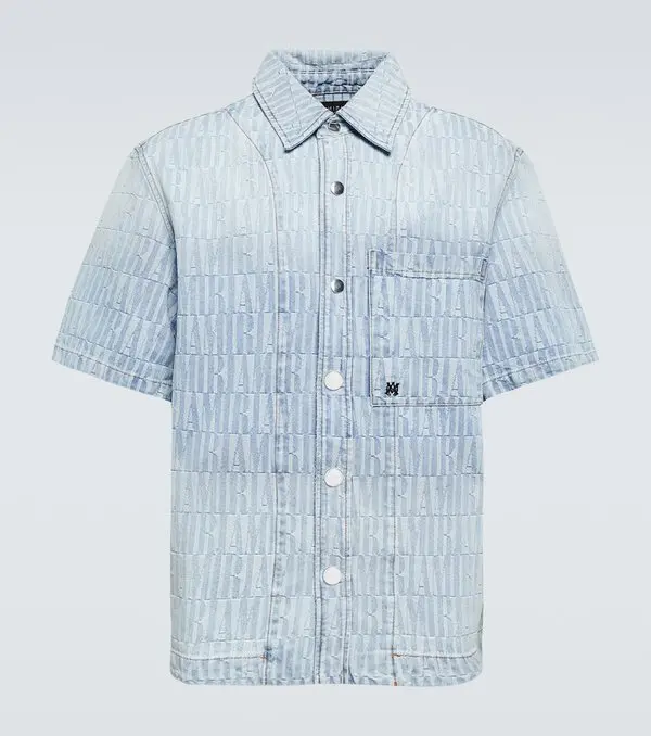 Amiri Logo Jacquard Denim Shirt