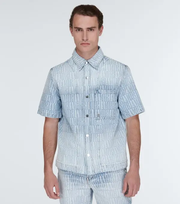 Amiri Logo Jacquard Denim Shirt
