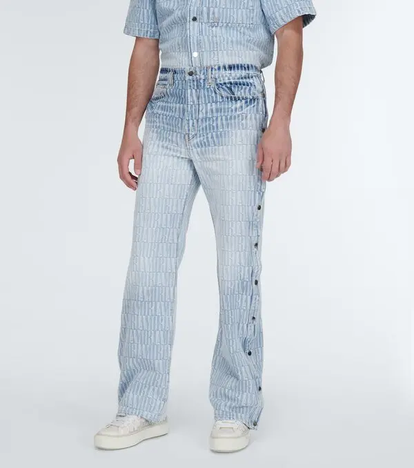 Amiri Logo Jacquard Denim Pants