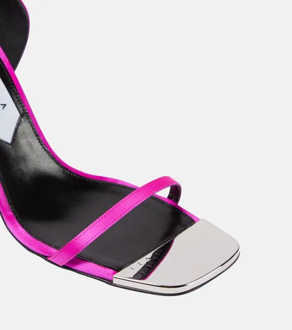 AREA X Sergio Rossi Feather-trimmed Sandals - Pink