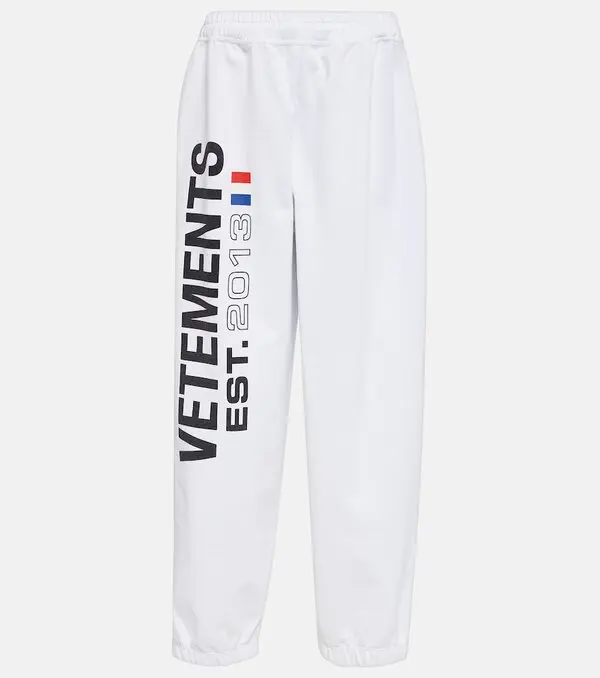 Vetements Logo Cotton-blend Sweatpants - White